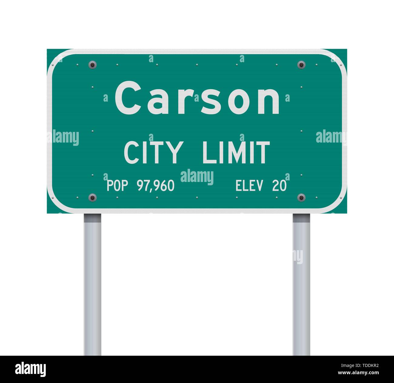 Vector illustration of the Carson City Limit green road sign Stock ...