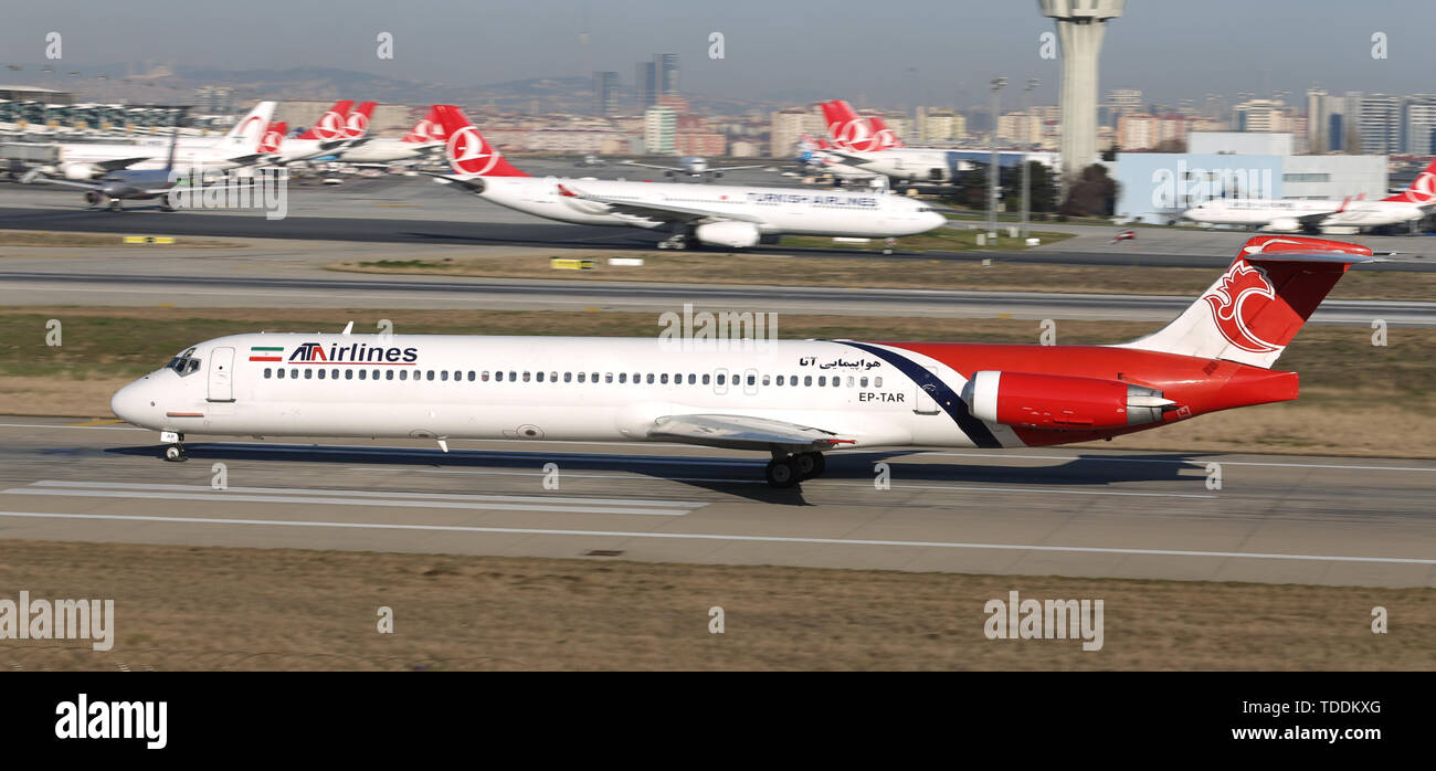 ISTANBUL, TURKEY - MARCH 17, 2019: ATA Airlines McDonnell Douglas MD-83 ...