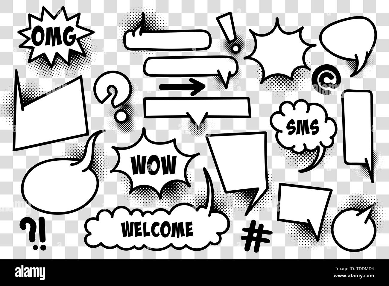 Comic book text speech bubble in pop art style. Halftone background ...