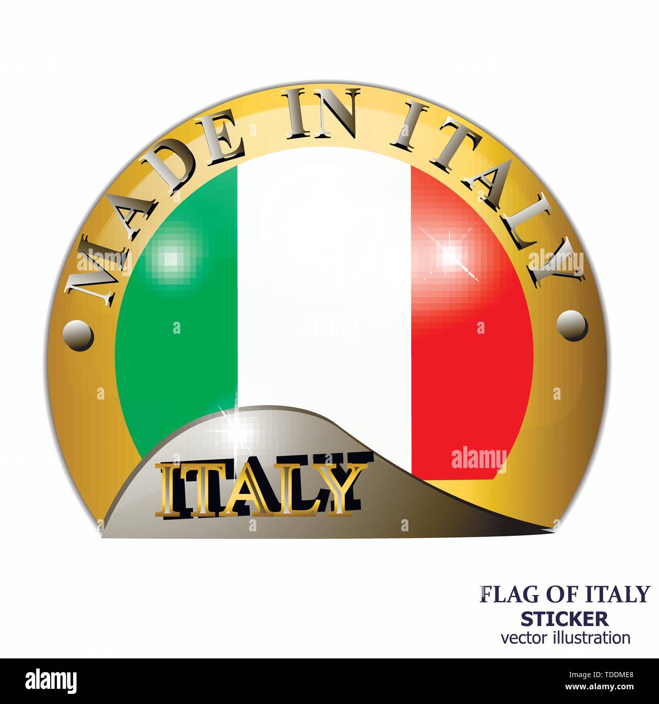Made in Italy sticker. Bright sticker sale with italian flag. Happy ...