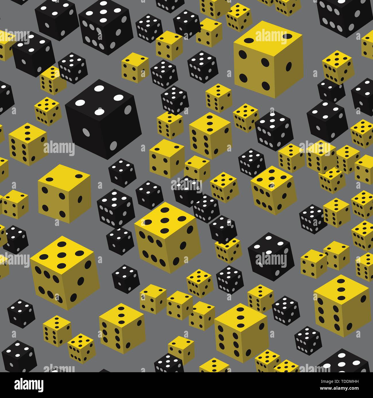 Yellow Black Dice Seamless Pattern, 3D illustration Stock Vector Image ...