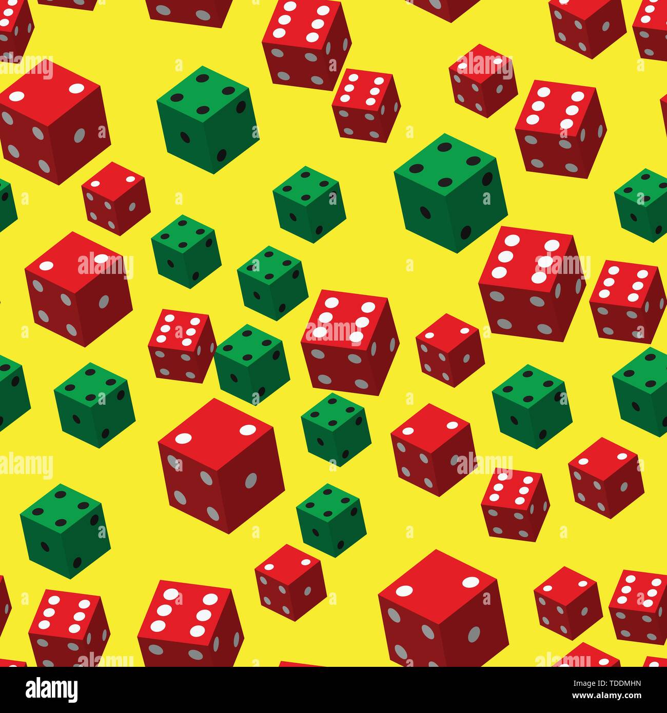 Red Green Dice Seamless Pattern, 3D illustration Stock Vector Image ...