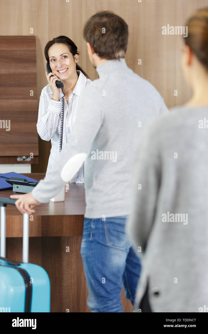 Woman phone receiver rear view hi-res stock photography and images - Alamy
