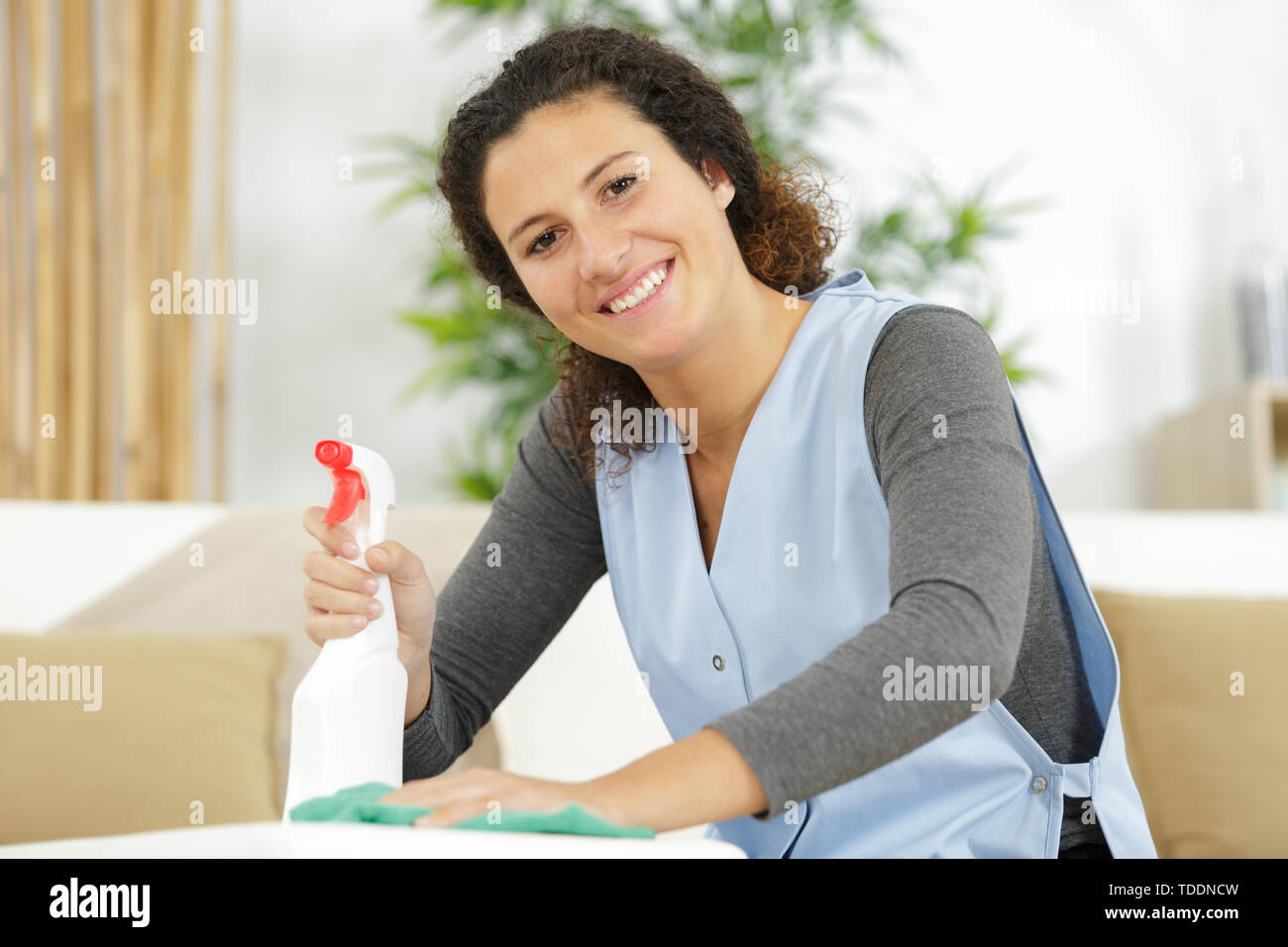 happy woman working as a housekeeper Stock Photo - Alamy