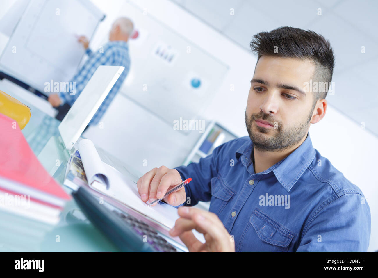 student with notebook and calculator at school Stock Photo - Alamy