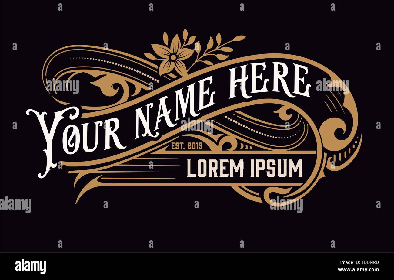 Vinatge logo template. Vector layered Stock Vector Image & Art - Alamy