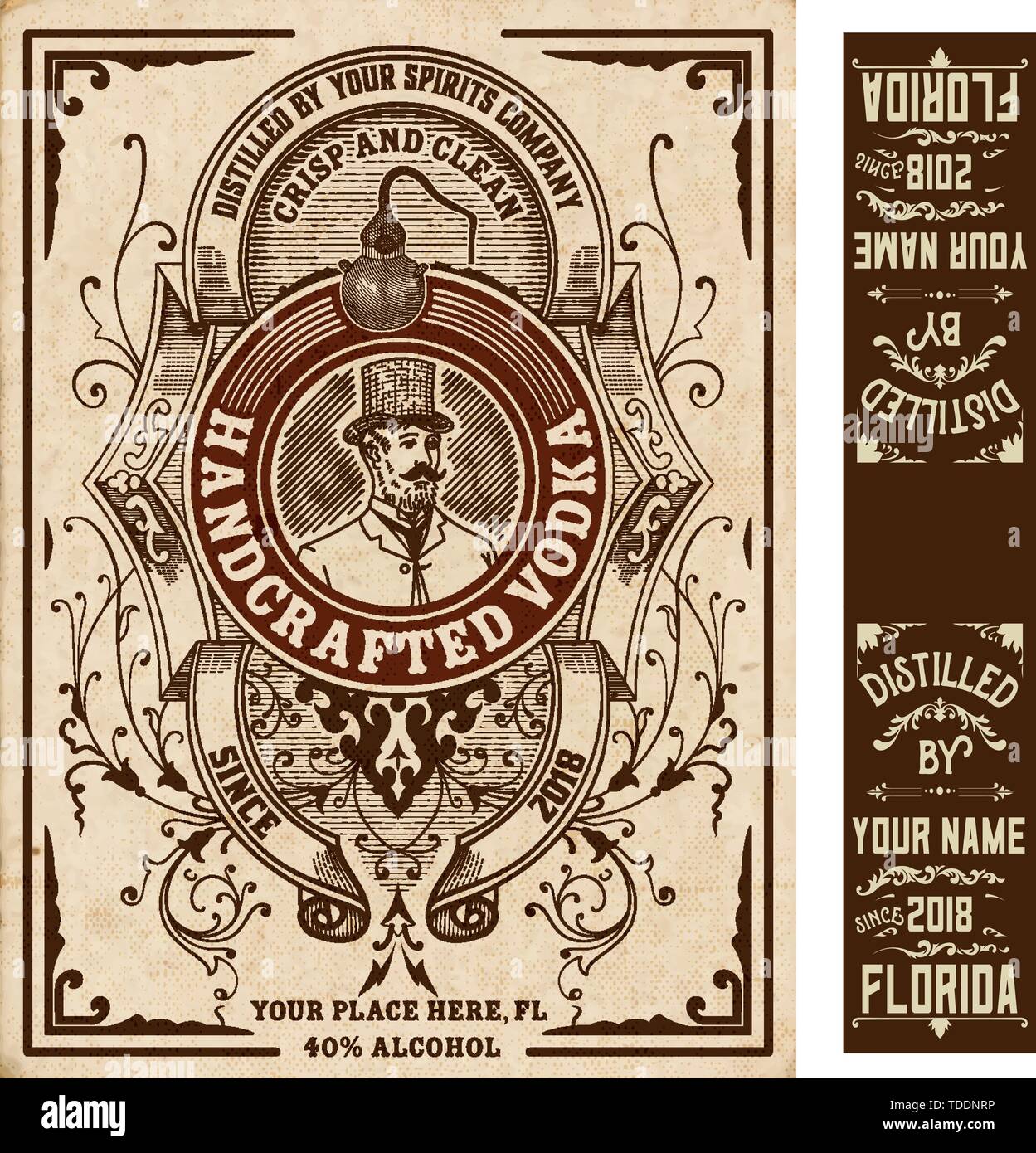 Vintage liquor labels. Vector layered Stock Vector Image & Art - Alamy