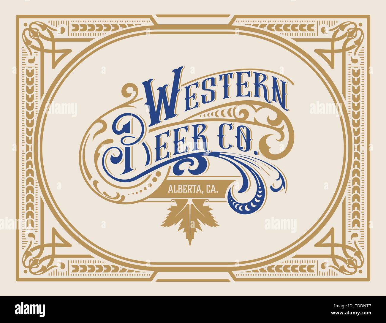 Vintage logo template with classic frame. Vector layered Stock Vector ...