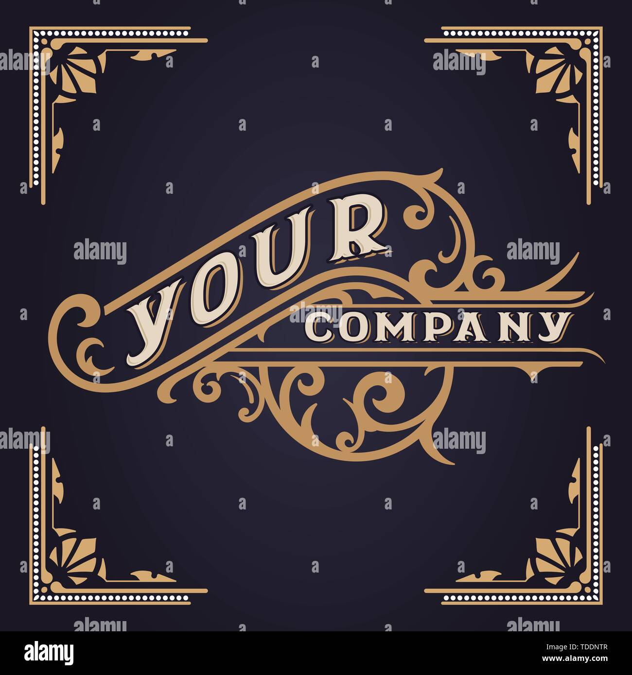 Vintage logo template. Vector layered Stock Vector Image & Art - Alamy