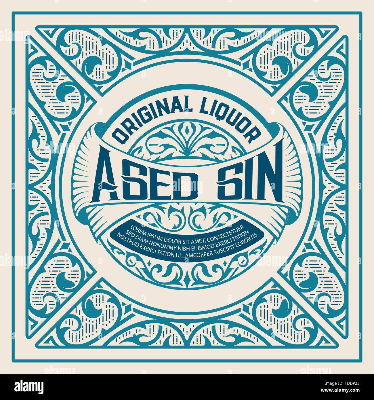 Vintage Gin label. Vector layered Stock Vector Image & Art - Alamy
