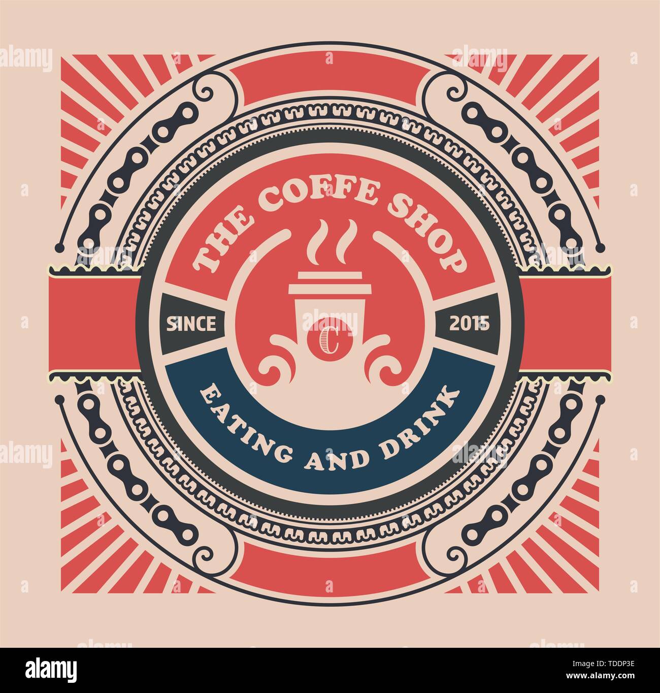Vintage coffee label. Vector layered Stock Vector Image & Art - Alamy