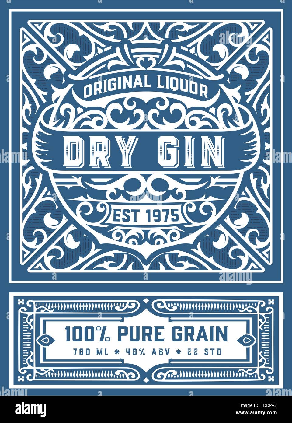 Vintage gin label. Vector layered Stock Vector Image & Art - Alamy