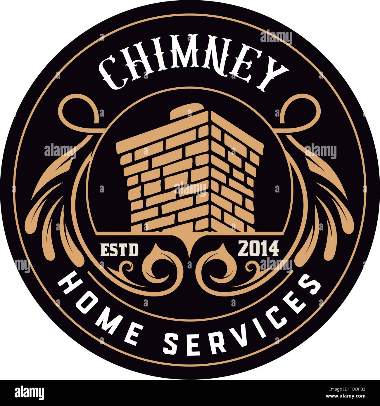 Vintage Chimney logo. Vector layered Stock Vector Image & Art - Alamy