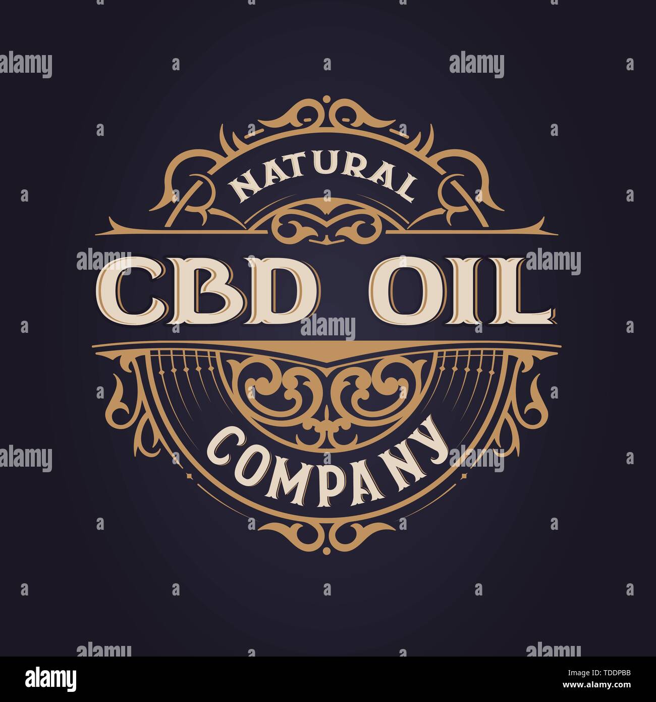 CBD oil logo. Vintage style. Vector layered Stock Vector Image & Art ...
