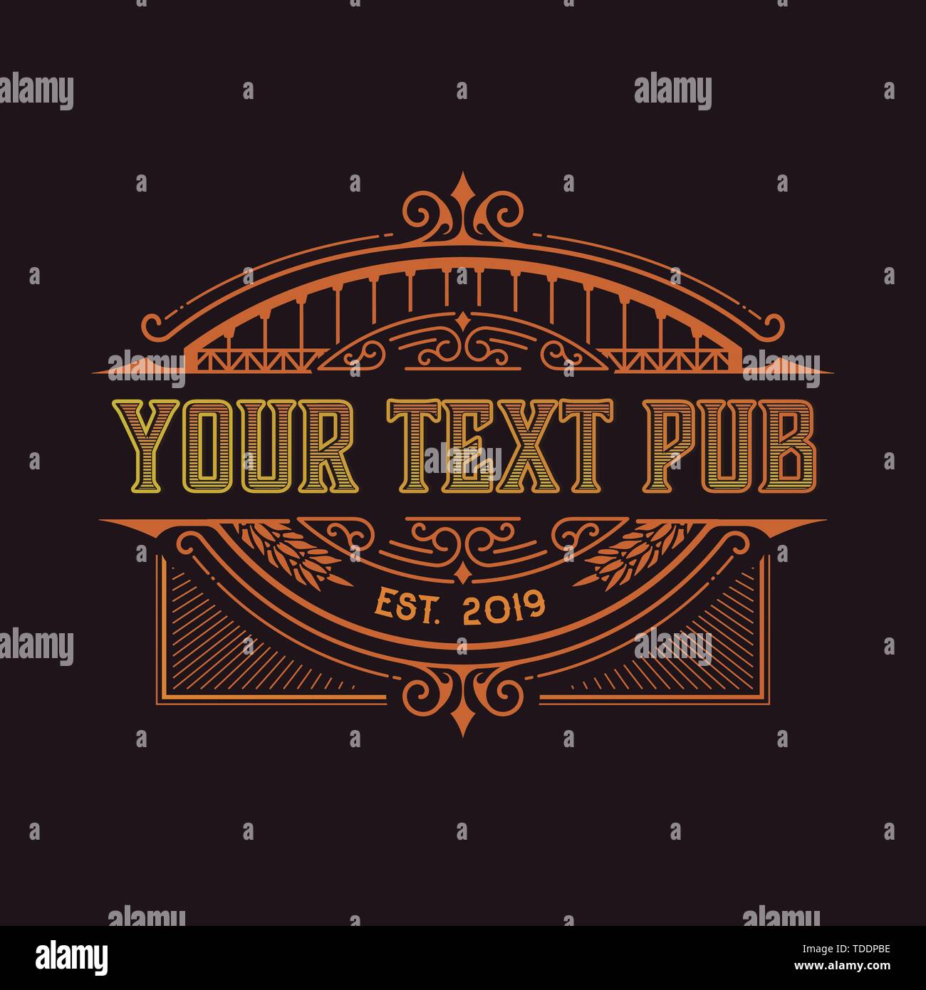Vintage Pub logo. Vector layered Stock Vector Image & Art - Alamy