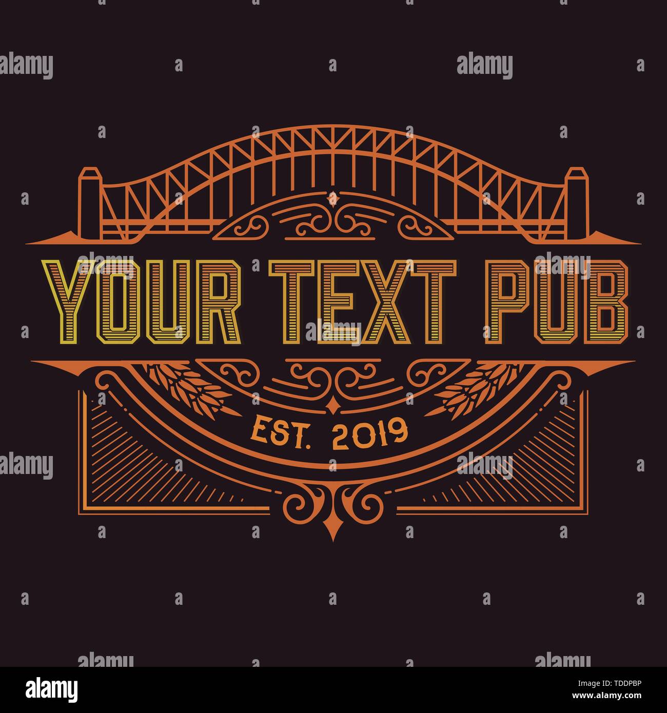 Vintage Pub logo. Vector layered Stock Vector Image & Art - Alamy
