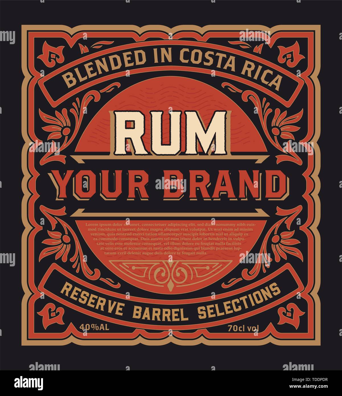 Vintage liquor label for packing. Vector layered Stock Vector Image ...