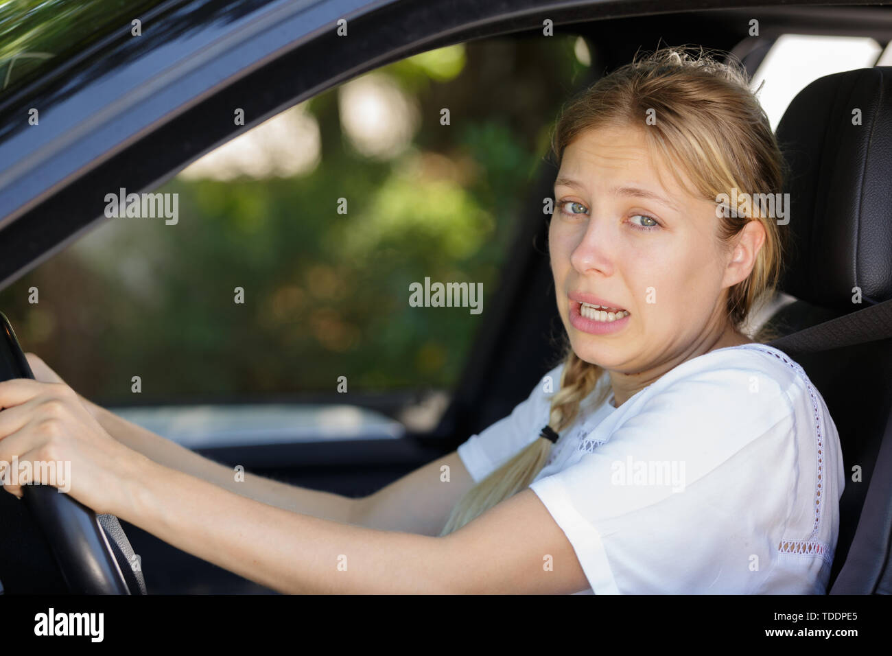 Upset girl owner car hi-res stock photography and images - Alamy