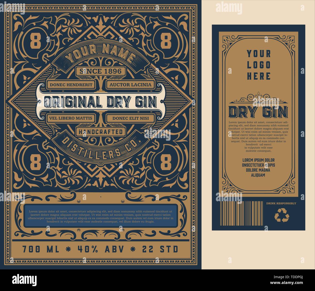 Gin label hi-res stock photography and images - Alamy