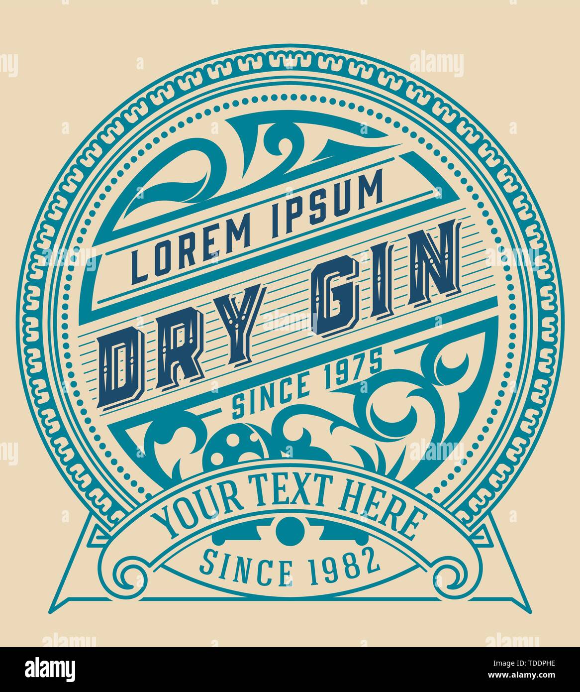 Vintage label with gin liquor design Stock Vector Image & Art - Alamy