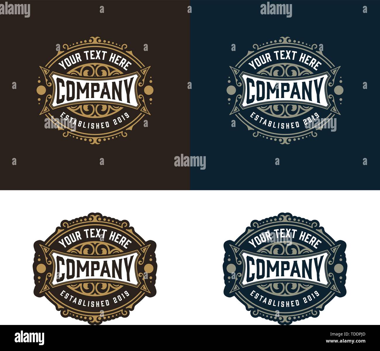 Vintage logo template. Vector layered Stock Vector Image & Art - Alamy