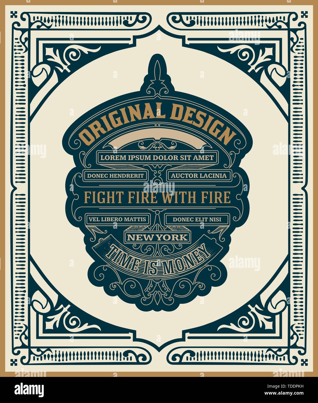 Vintage logo with baroque frame Stock Vector Image & Art - Alamy