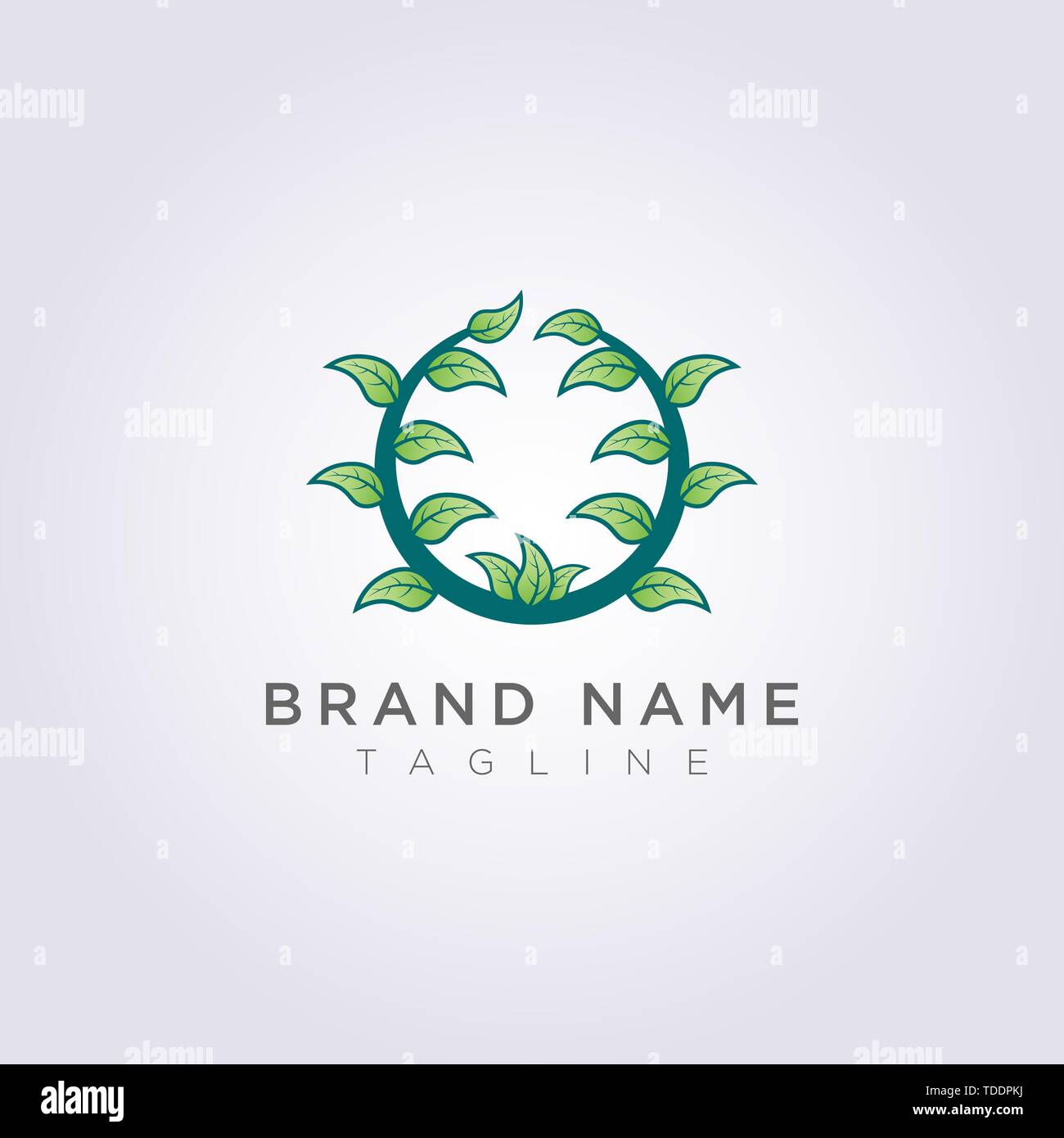 Creative circle leaf plant logo design for your business or brand Stock ...