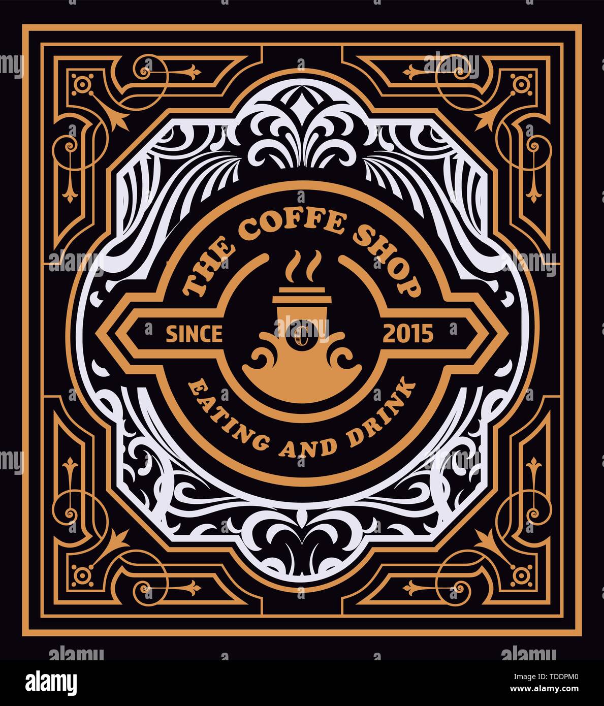 Vintage coffee label. Vector layered Stock Vector Image & Art - Alamy