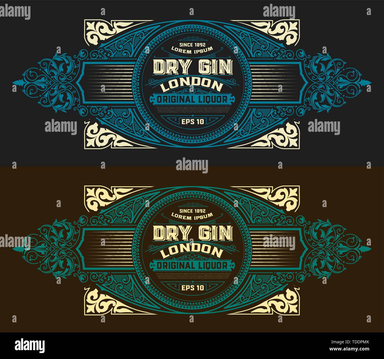 Vintage label with gin liquor design Stock Vector Image & Art - Alamy