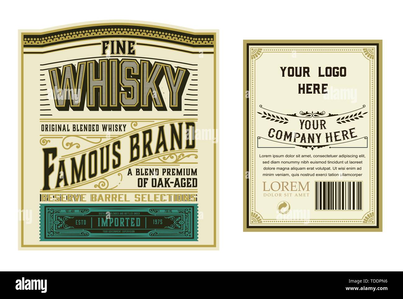 Whiskey label for packing. Vector layered Stock Vector Image & Art - Alamy