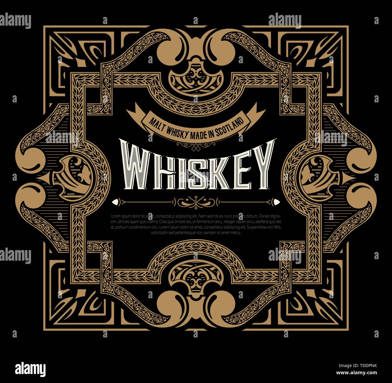 Whiskey label for packing. Vector layered Stock Vector Image & Art - Alamy
