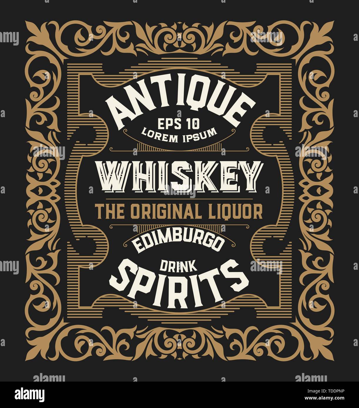 Whiskey label vintage ornaments hi-res stock photography and images - Alamy