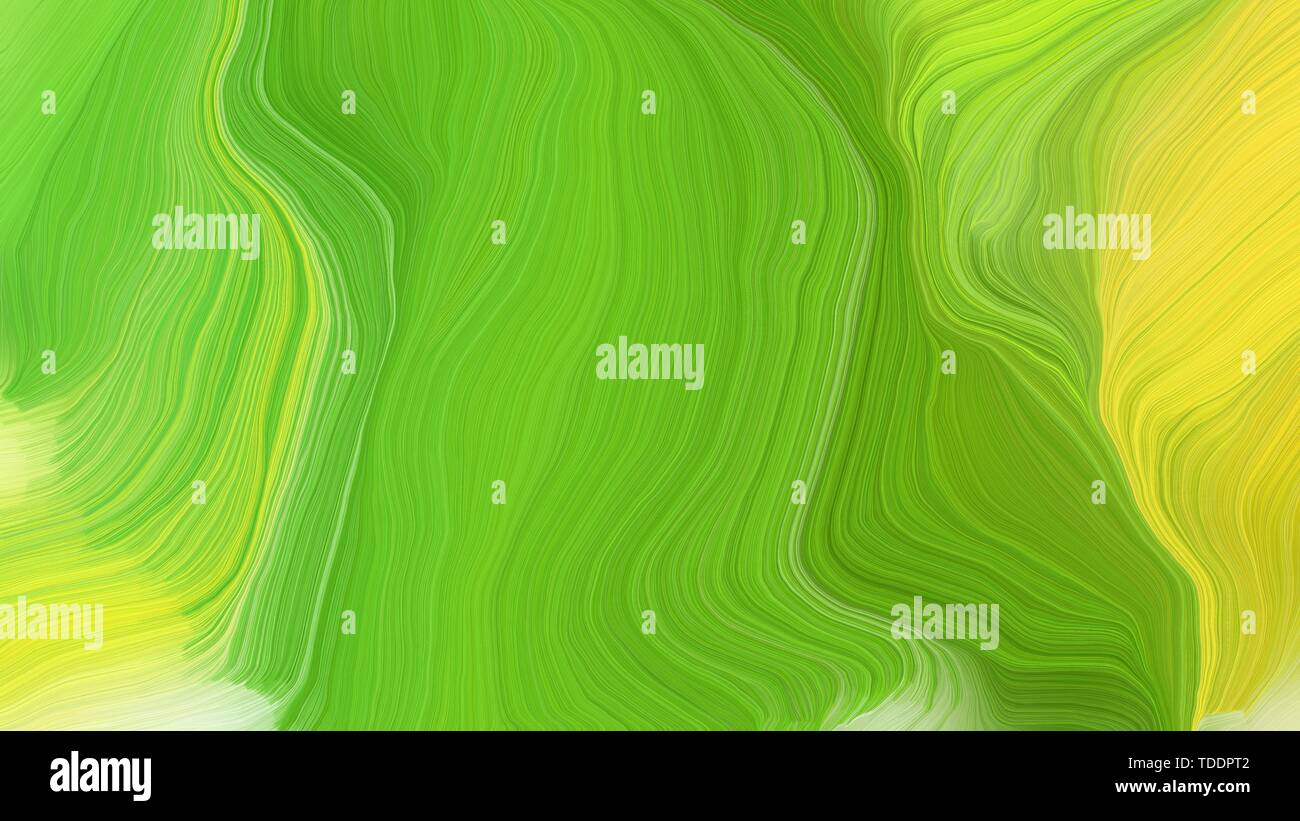 curved lines waves with moderate green, green yellow and yellow green ...