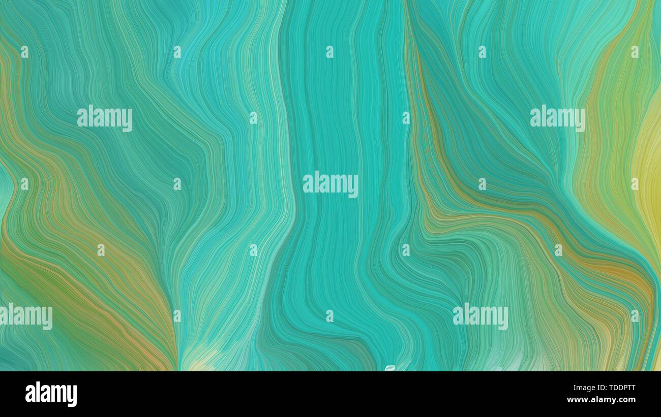 curved lines waves with light sea green, dark khaki and dark sea green ...