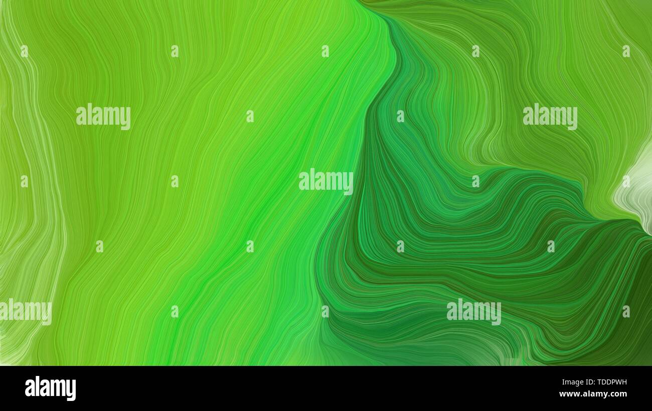 moderate green, forest green and light green colored and curved lines ...
