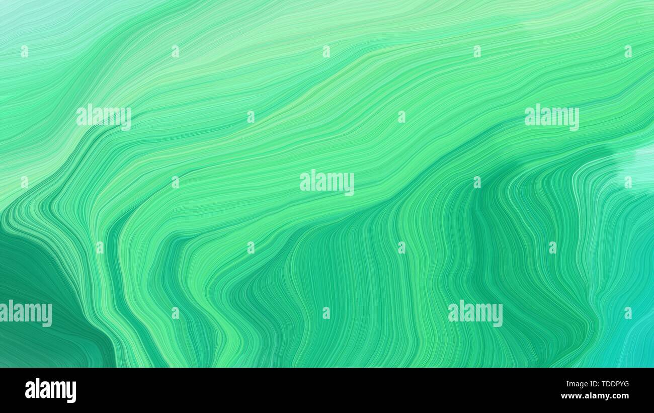 curved lines waves with medium sea green, medium aqua marine and pale ...
