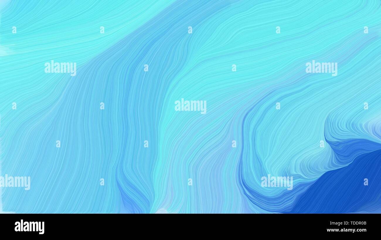 sky blue, strong blue and corn flower blue colored and curved lines ...