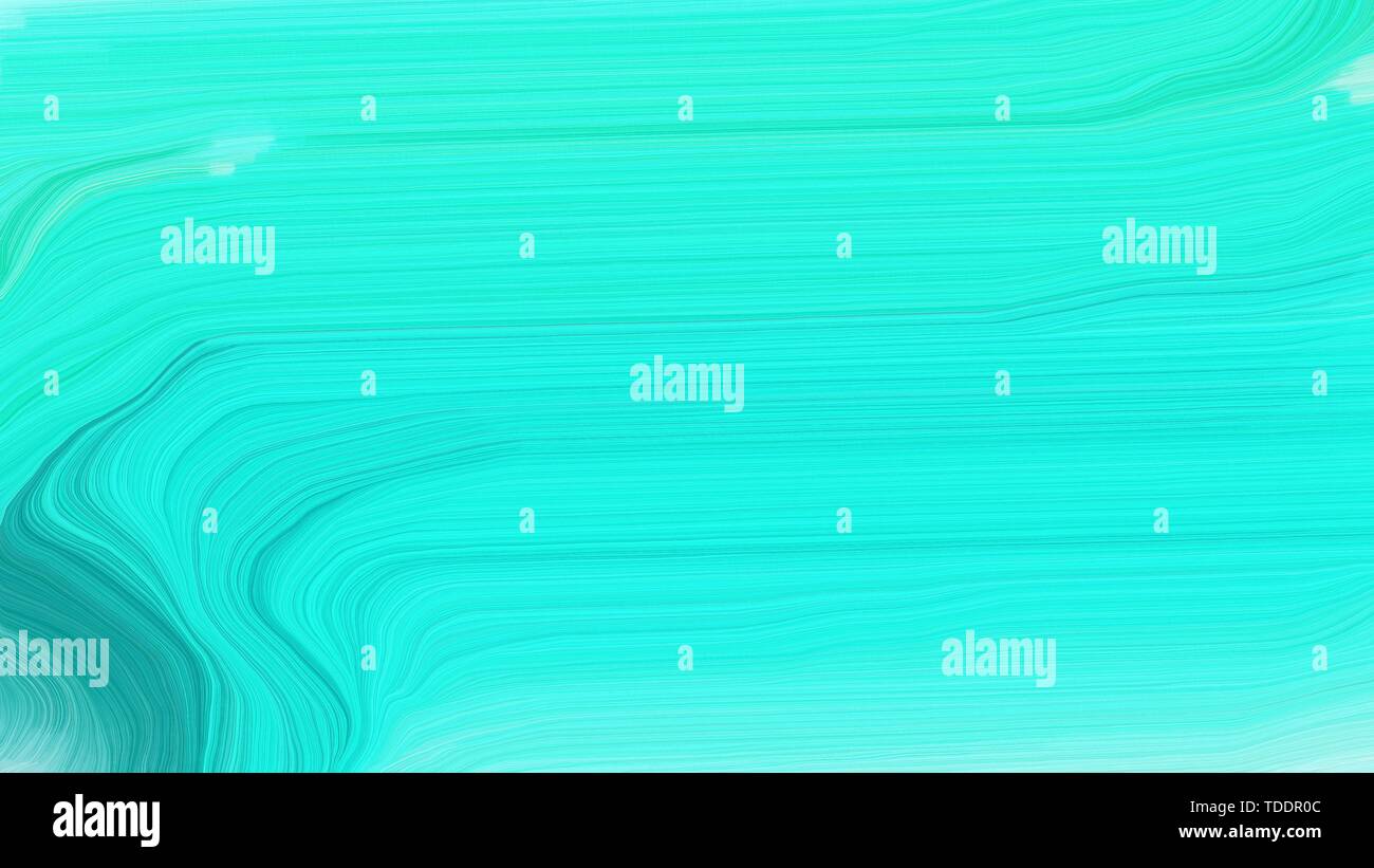 curved lines artwork with bright turquoise, aqua marine and pale ...