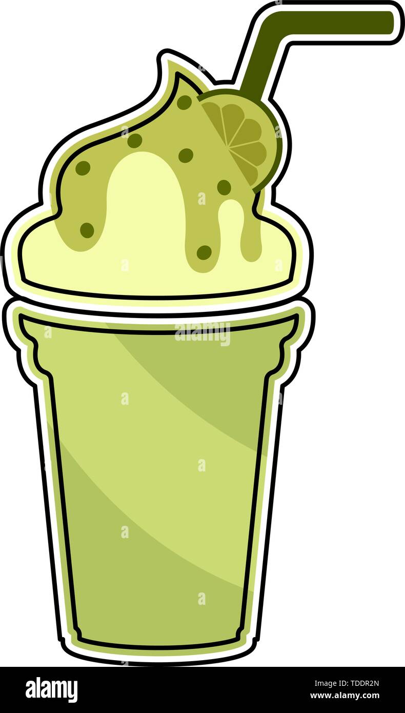 Isolated colored lemon frappe icon with a straw - Vector Stock Vector ...