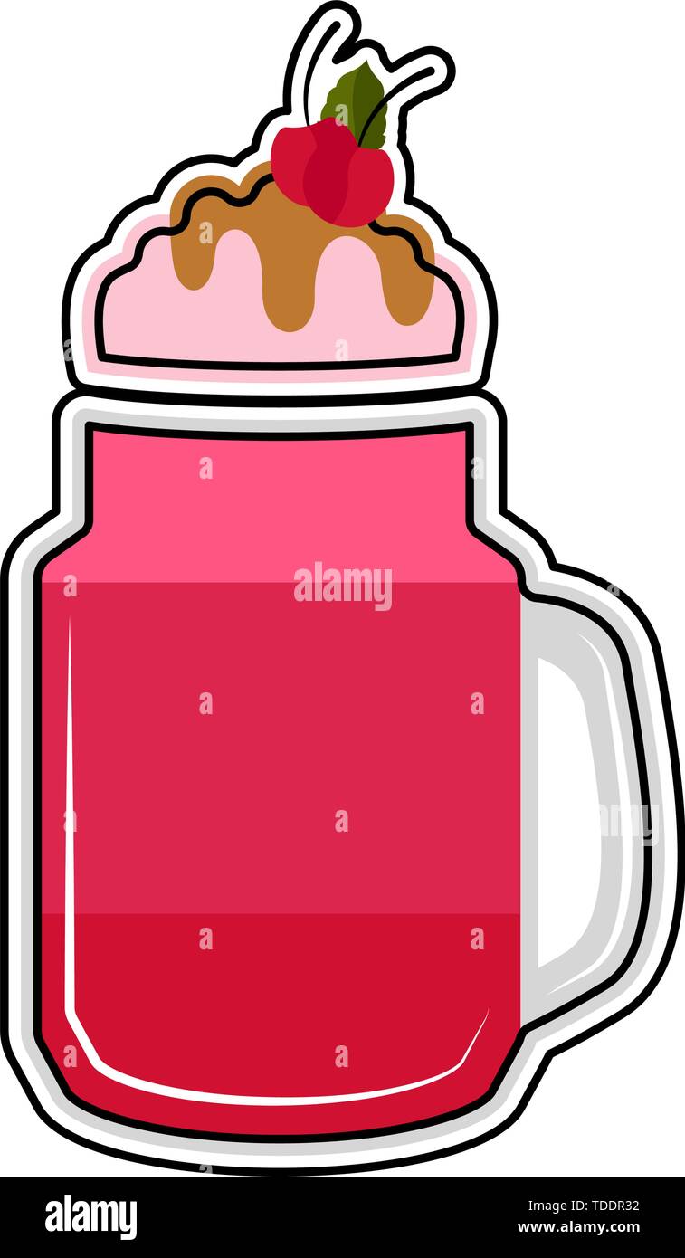 Isolated colored cherry frappe icon on white background - Vector Stock ...