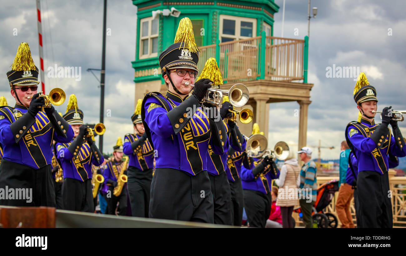Portland, Oregon, USA - June 8, 2019: Sumner High School Spartan ...