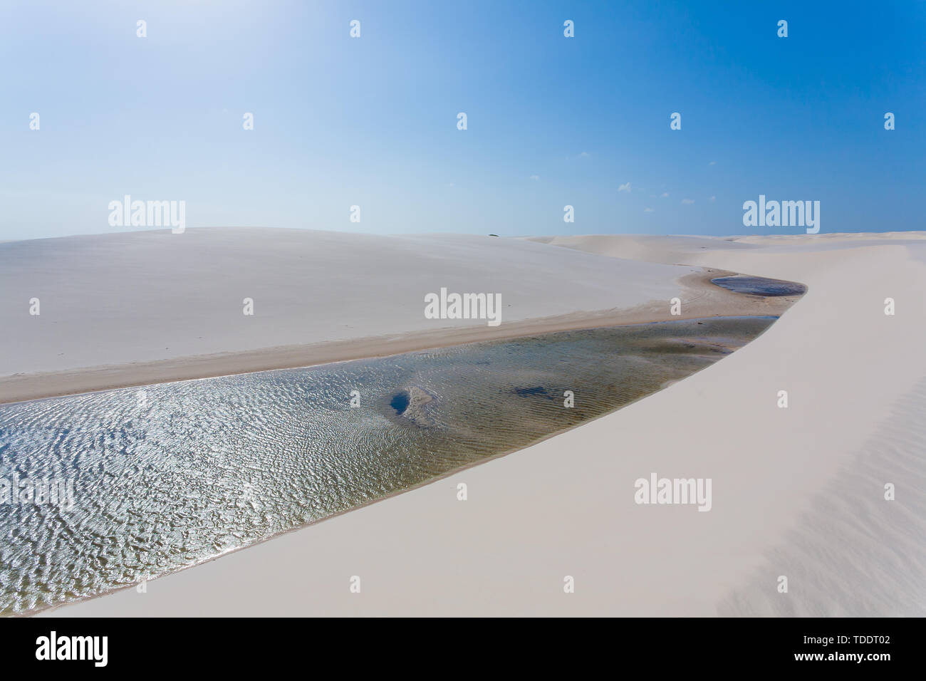 White sand dunes panorama from Lencois Maranhenses National Park ...
