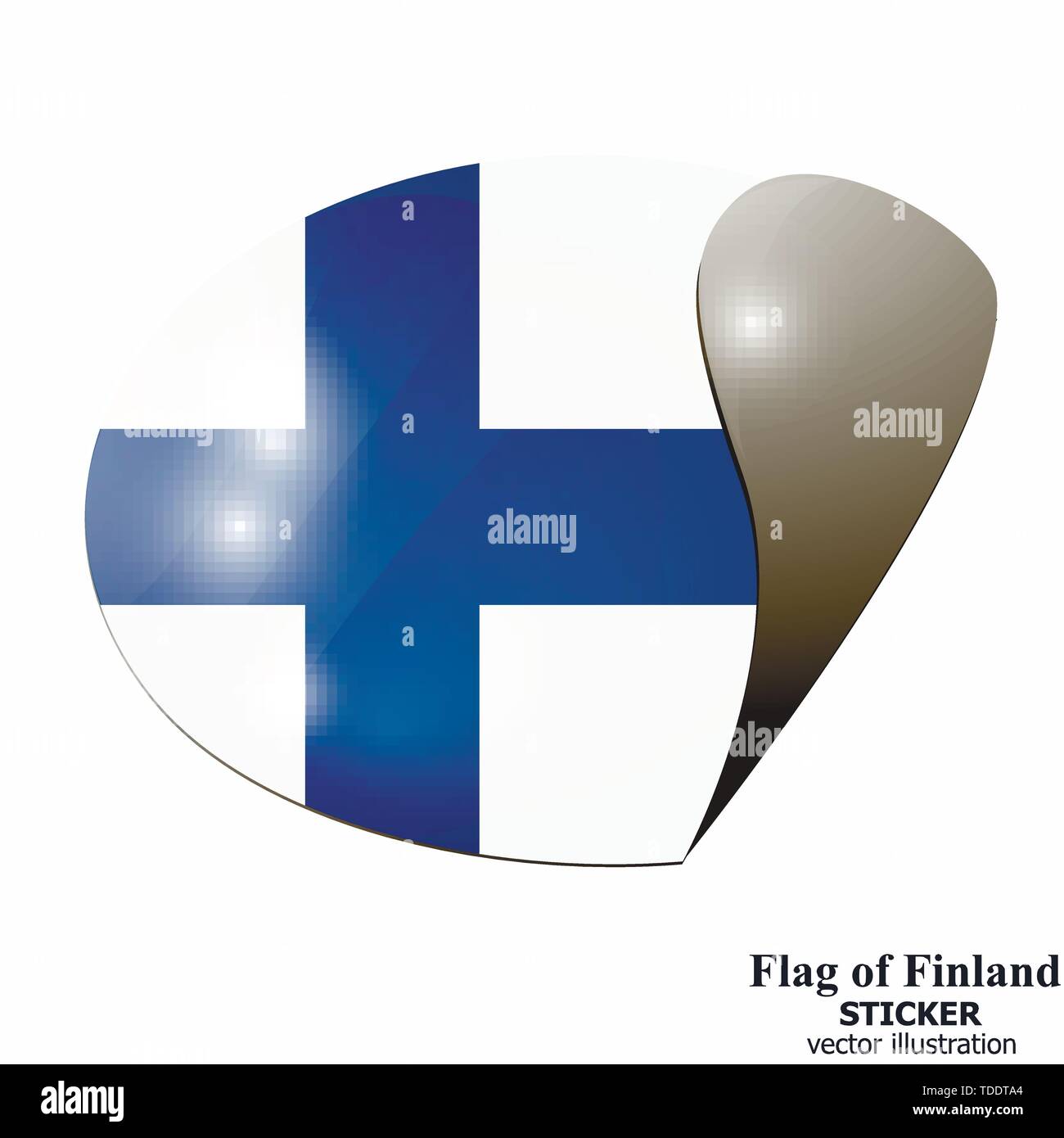 Sticker with flag of Finland. Colorful illustration with flag for web ...