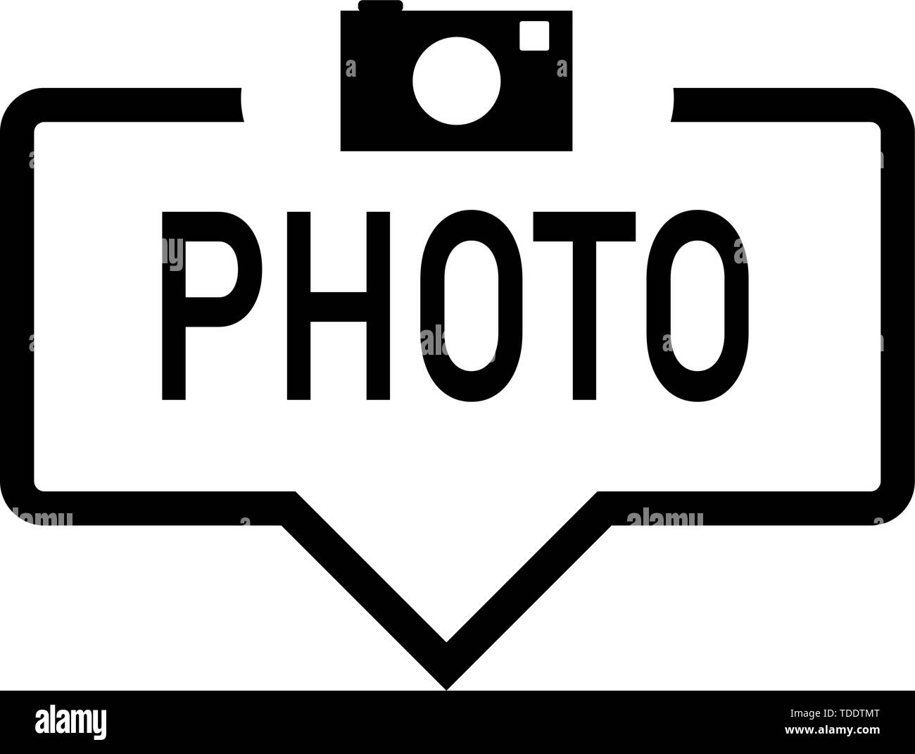 Speech bubble camera photo icon in flat style isolated Stock Vector ...
