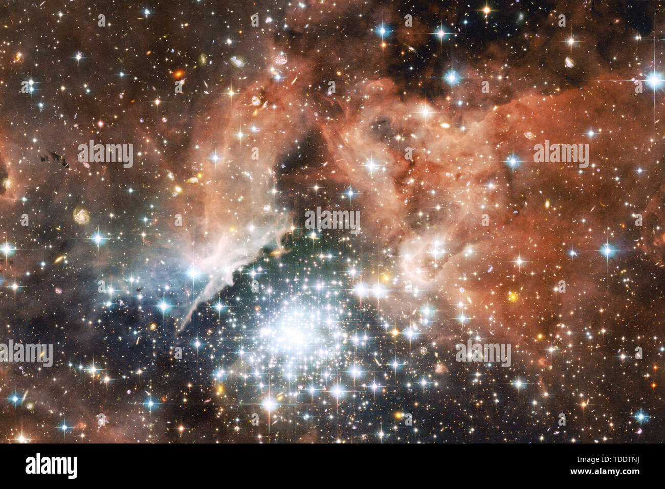 Universe scene with stars and galaxies in deep space showing the beauty ...