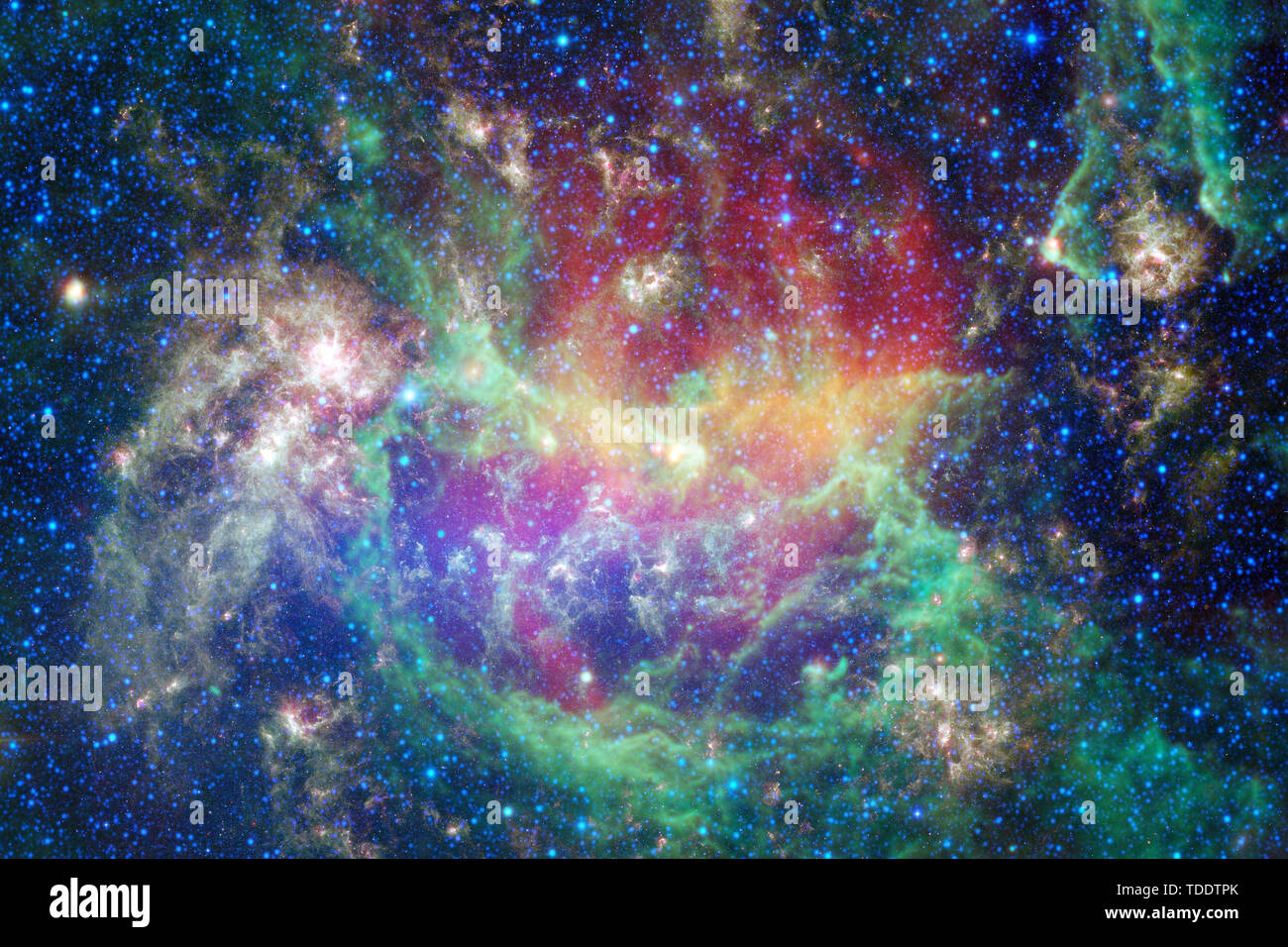 Cosmic landscape, colorful science fiction wallpaper with endless outer ...