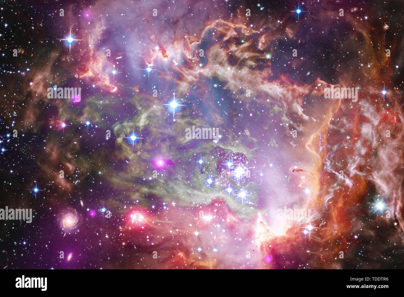 Nebulas, galaxies and stars in beautiful composition. Deep space art ...