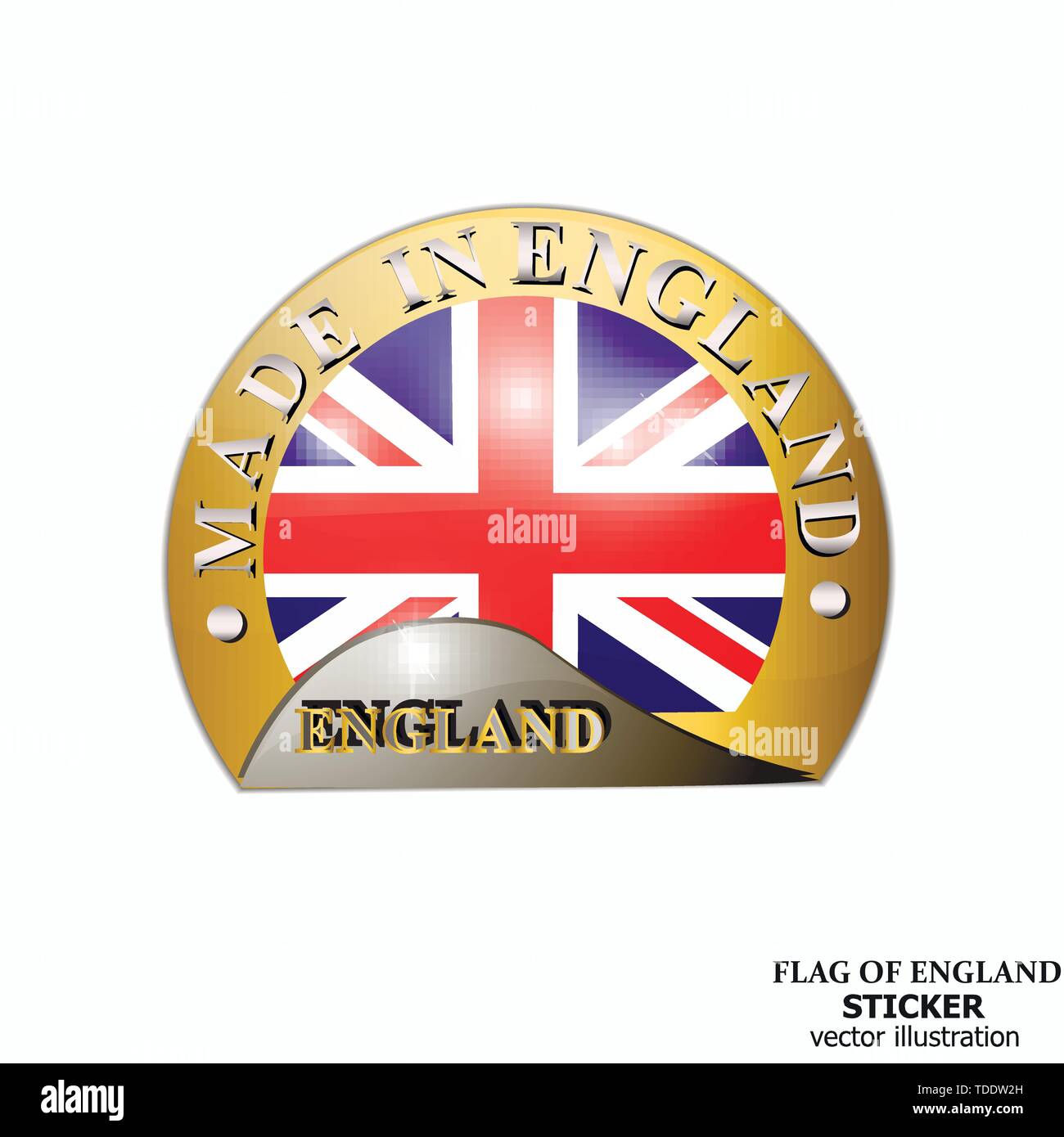 Made in England sticker. Bright sticker with flag of England. Vector ...