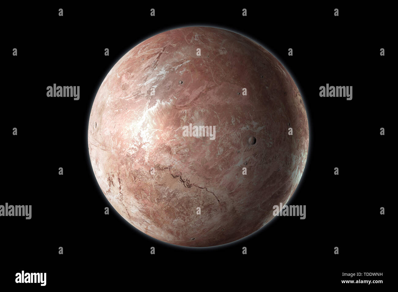 Makemake, dwarf planet isolated on black background. 3D render Stock ...