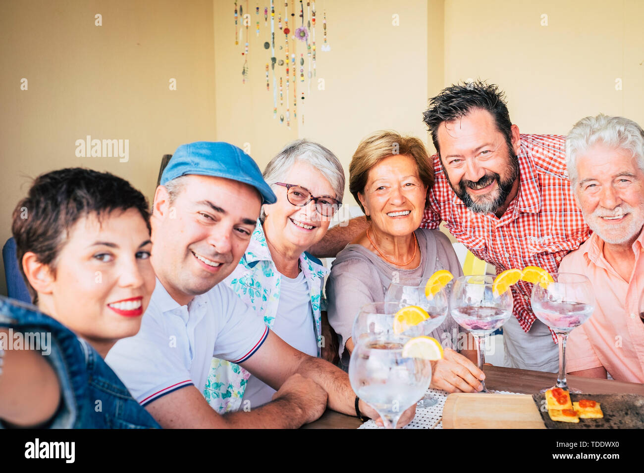 Cheerful Group Of Mixed Ages Friend Portrait Young Adult And Senior